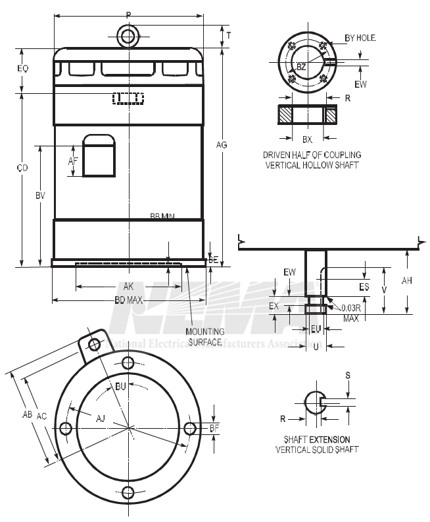 NEMA Motor Frame Size Dimensions | HI Data Tool